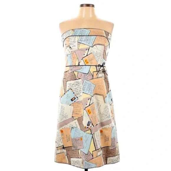 J. Crew | Dresses | Jcrew Strapless Dress In Love Letters Postcard ...